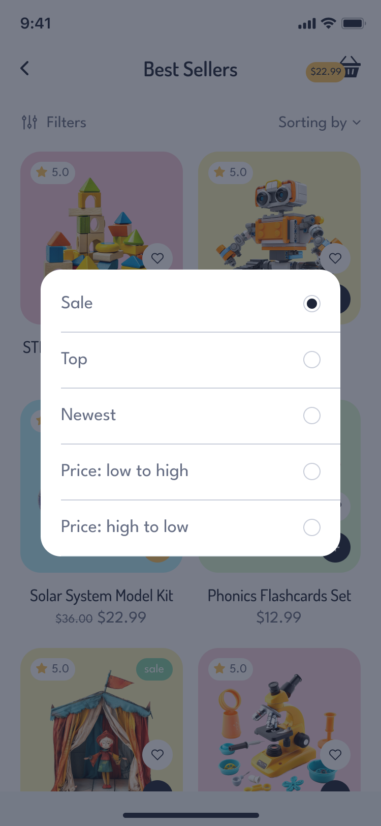 BrainNest - Educational Toys & Games Store App Figma UI Template by George_Fx